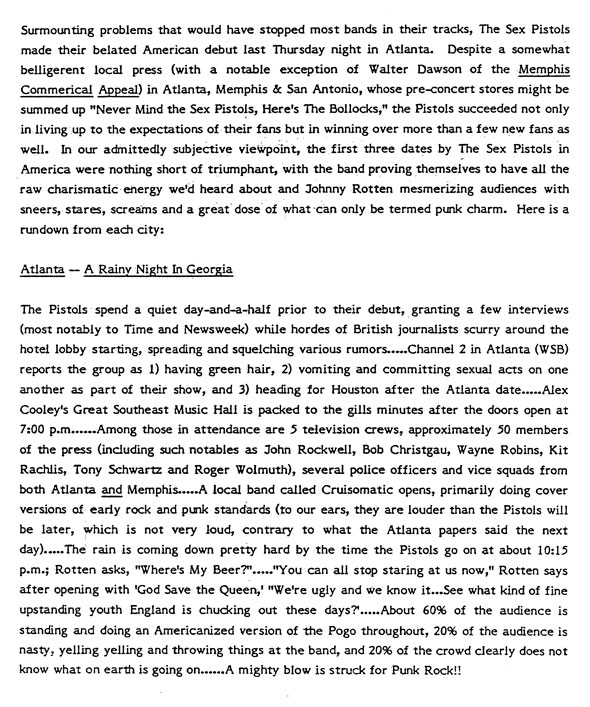 Usa Tour 1978 Sex Pistols The Official Website 7534